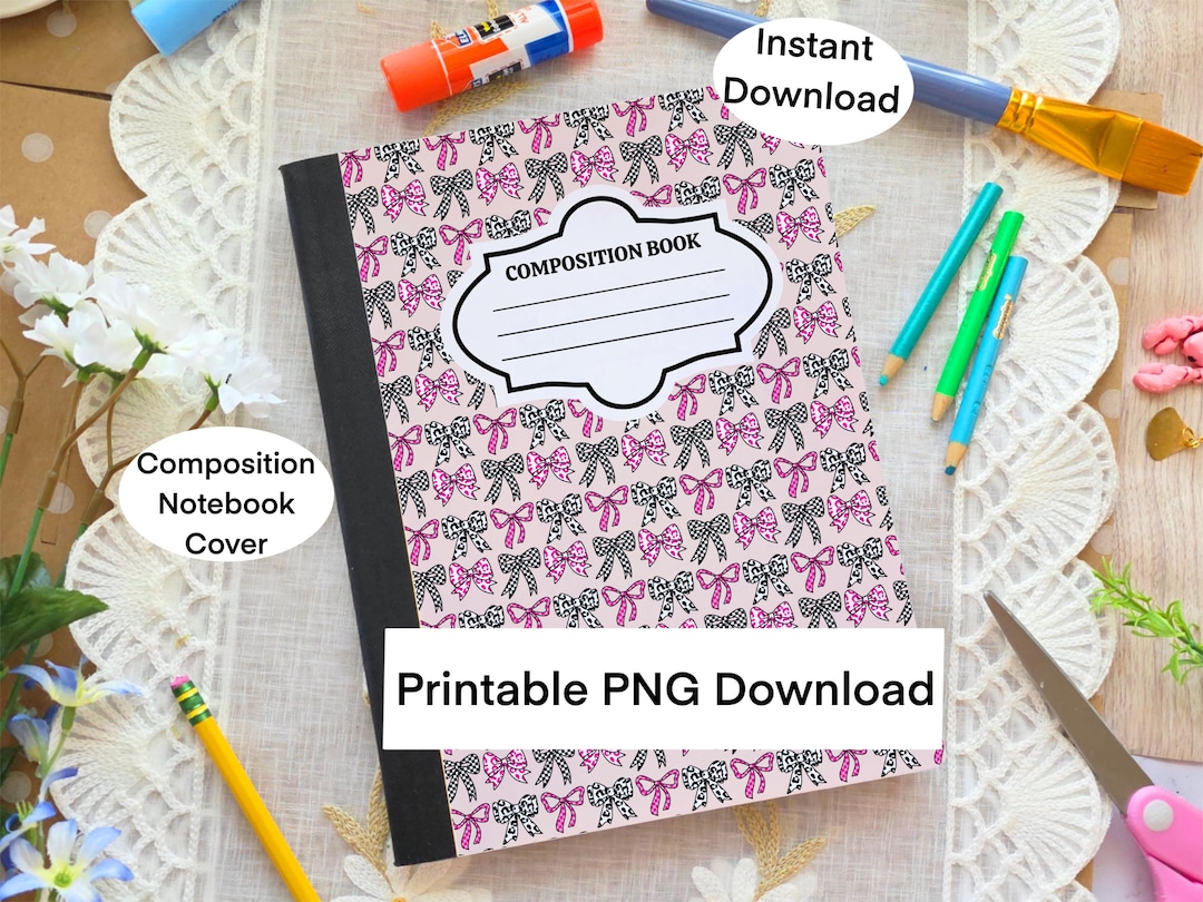Printable Composition Notebook Cover PNG Back to School Personal ...