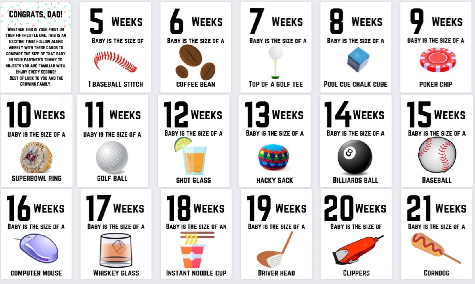 Digital Printable Pregnancy Milestone Bump Cards Comparison for Dads - Etsy