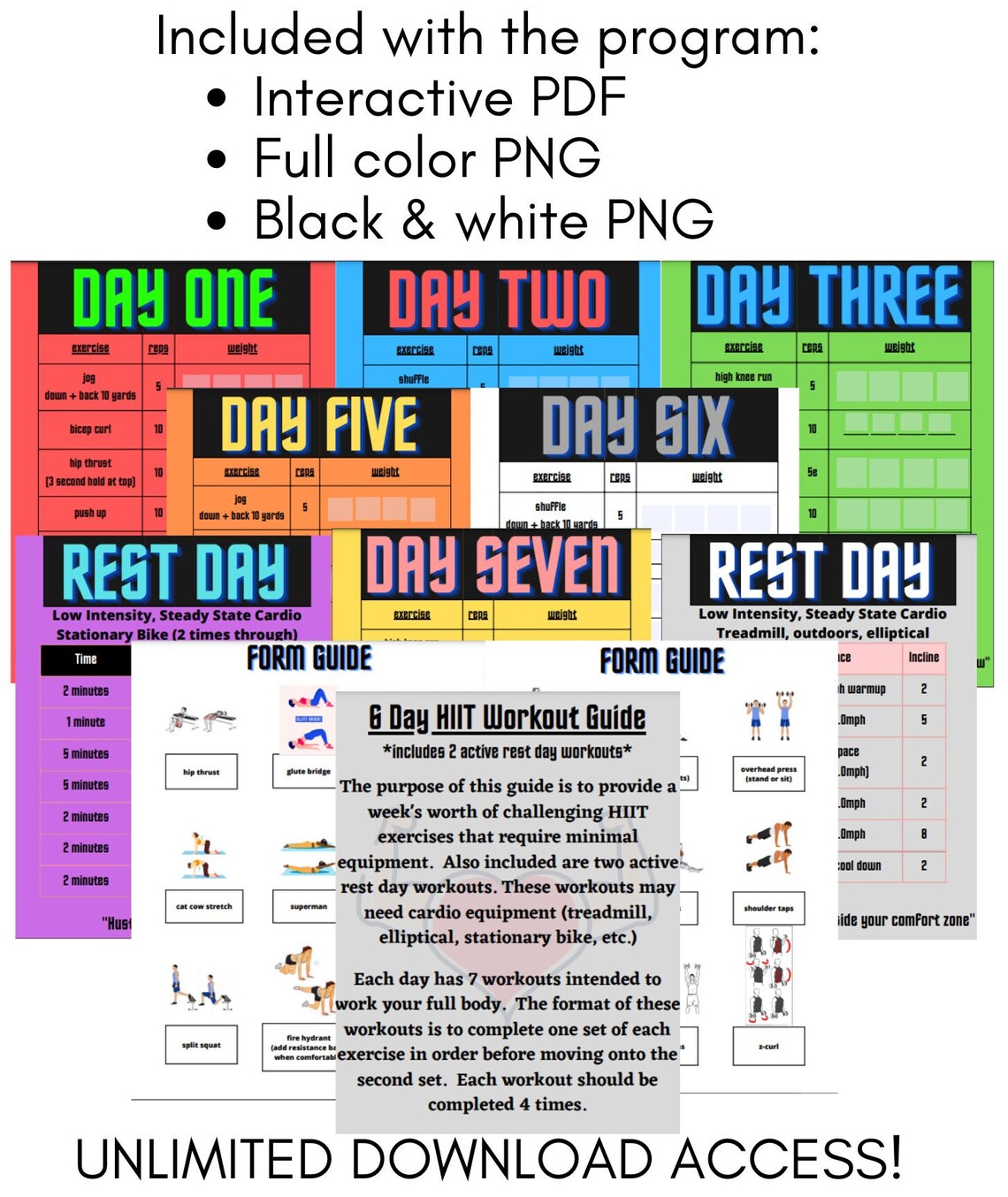 Interactive Workout Plan and Tracker Journal, Digital Workout Plan ...