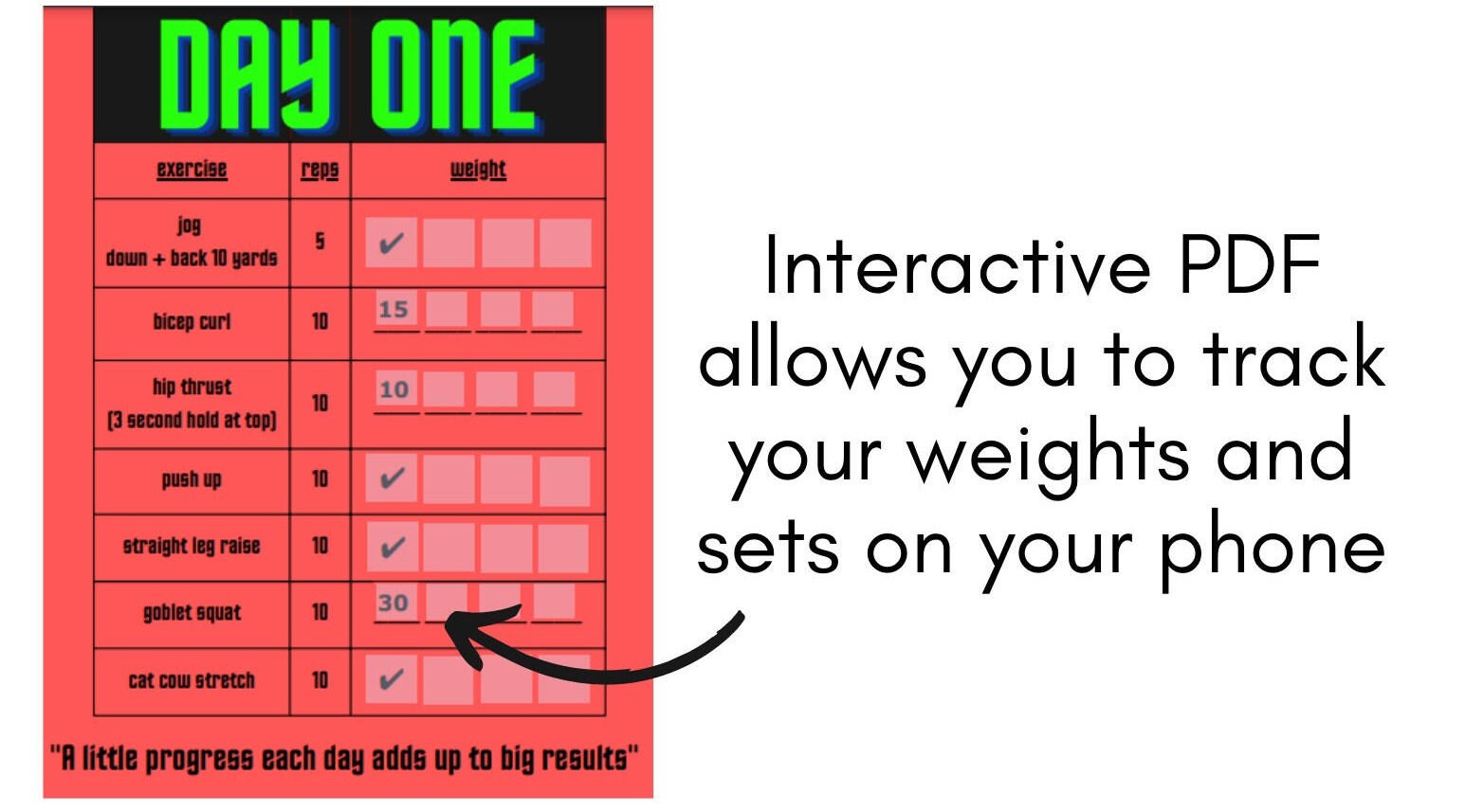 Interactive Workout Plan and Tracker Journal, Digital Workout Plan ...
