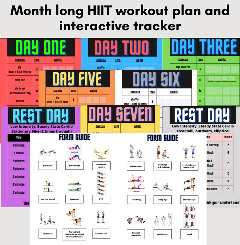 Interactive Workout Plan and Tracker Journal, Digital Workout Plan ...