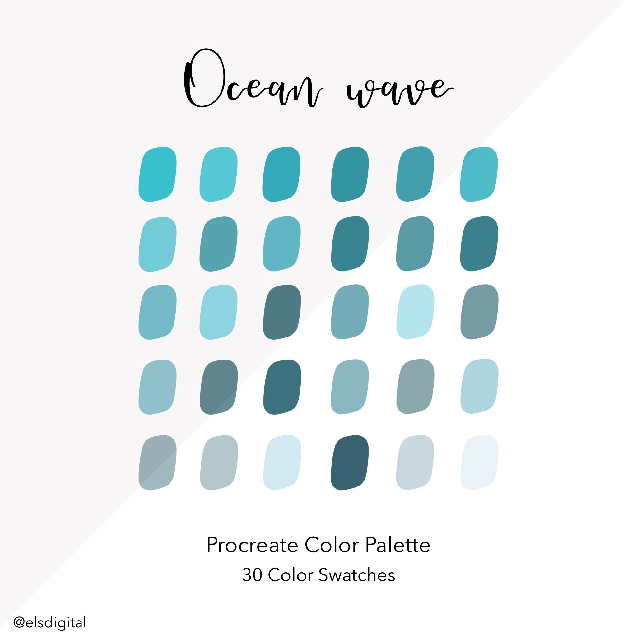 Ocean Wave Procreate Palette Color Palette Farbpalette | Etsy