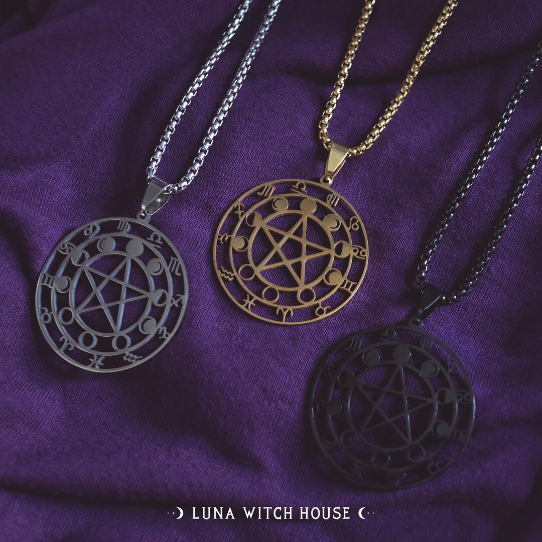 12 Constellations Pendant Necklace - Pentagram Witch Jewelry - Etsy