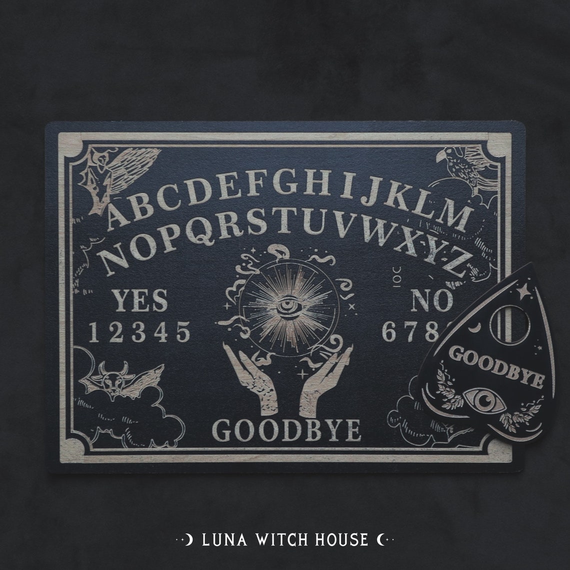 Black Ouija Board Ouija Board and Planchette Spirit Board - Etsy UK
