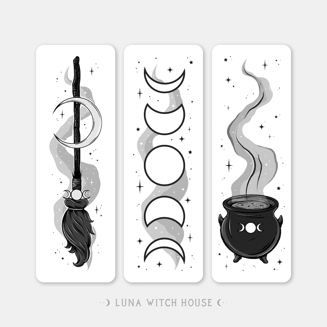 Witchcraft Bookmarks Set – Pagan Witchcore Stationery Gift - Etsy