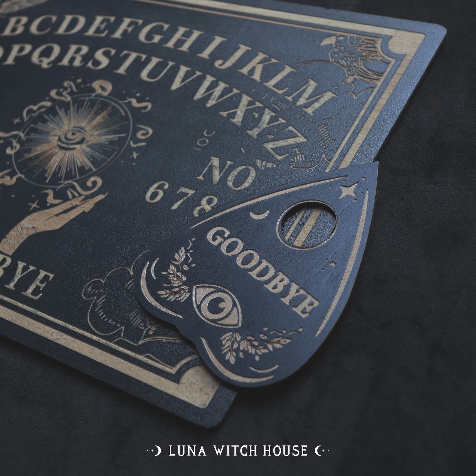 Black Ouija Board Ouija Board and Planchette Spirit Board - Etsy UK