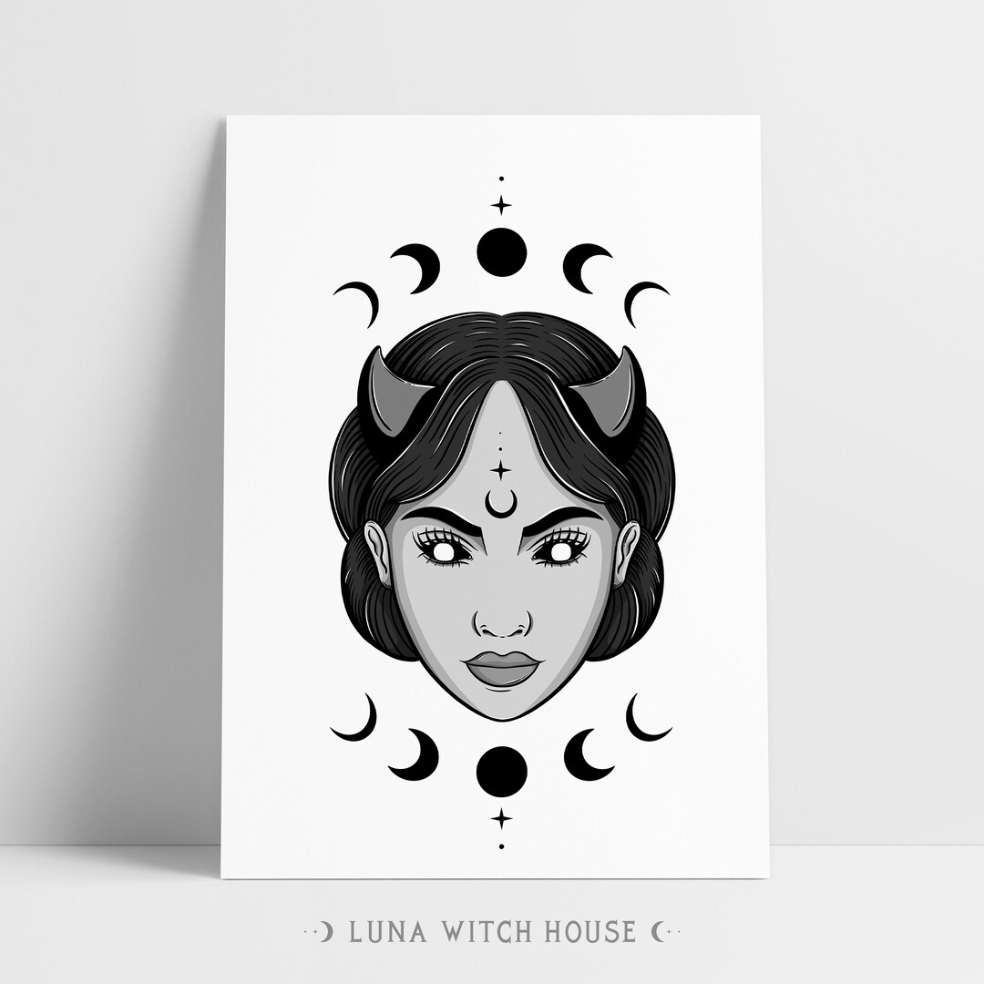 Devil Witch Print || Witch Art Print, Witch Home Decor, Art Print, Home ...