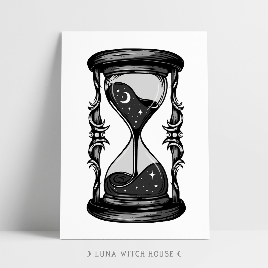 Starry Night Hourglass Print || Gothic Home Art Print, Gothic Print ...