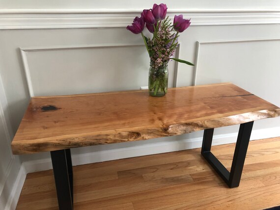 Custom Live Edge Cherry Bench | Etsy