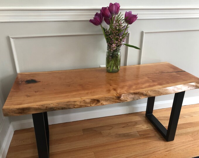 Custom Live Edge Cherry Bench - Etsy