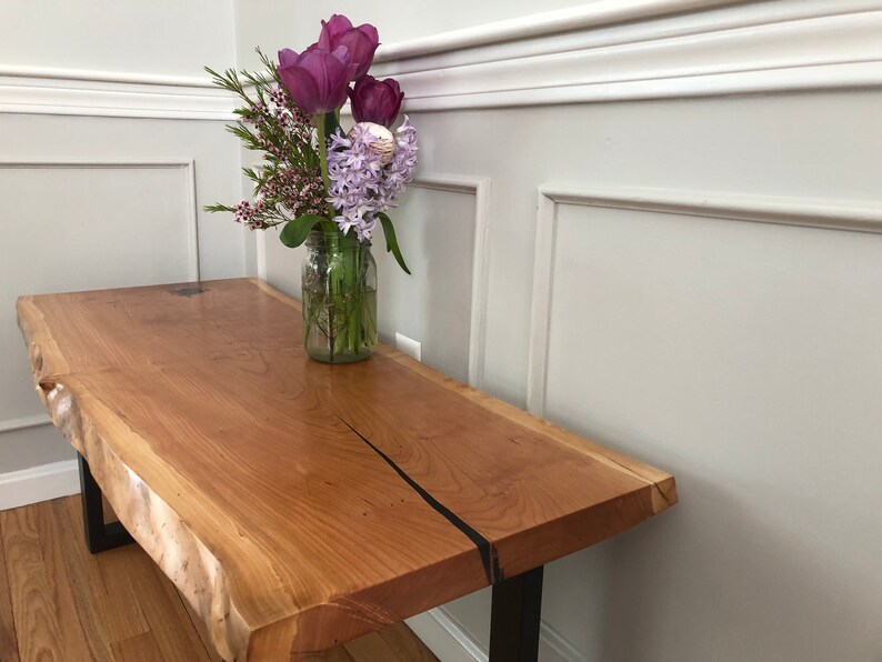 Custom Live Edge Cherry Bench - Etsy