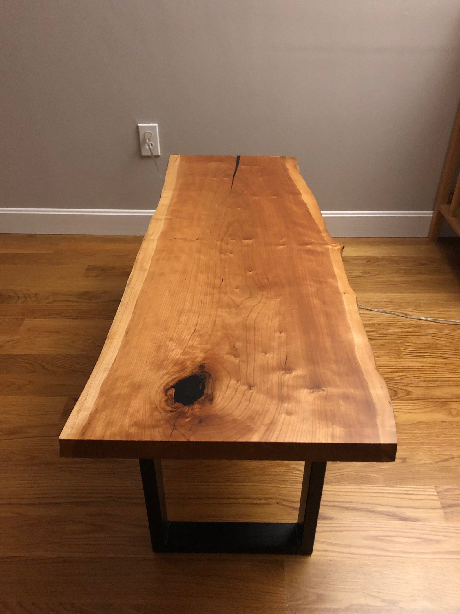 Custom Live Edge Cherry Bench - Etsy