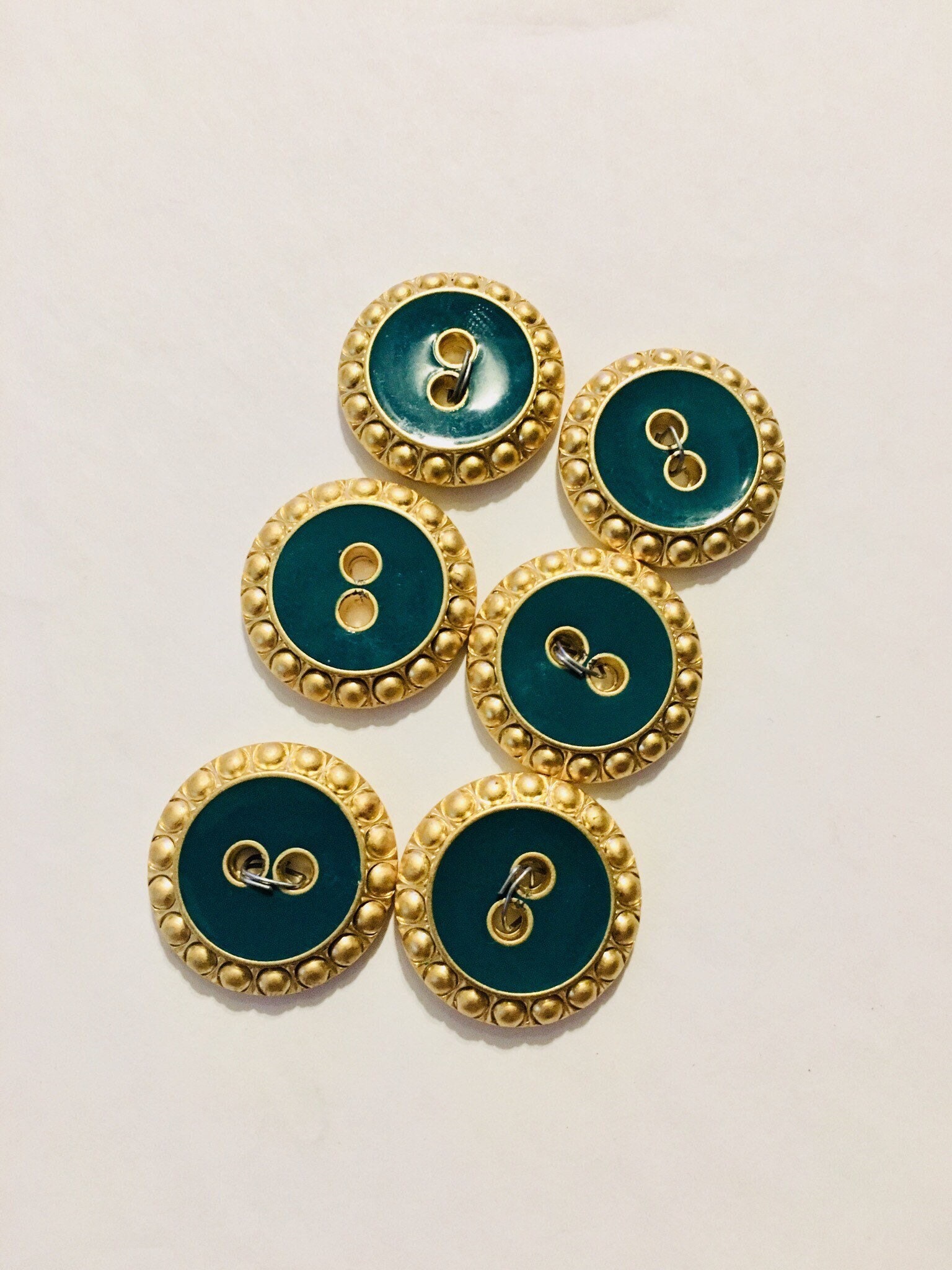 16 Vintage Gold Tone Buttons, Assorted Round Buttons, Sewing Supply ...