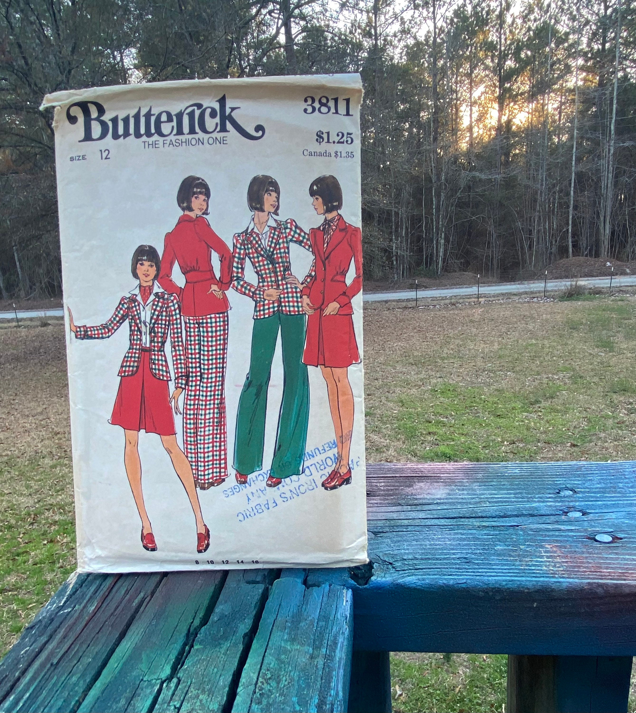 Vintage 1970s Butterick Sewing Pattern 3811 Misses Size 12 Jacket ...