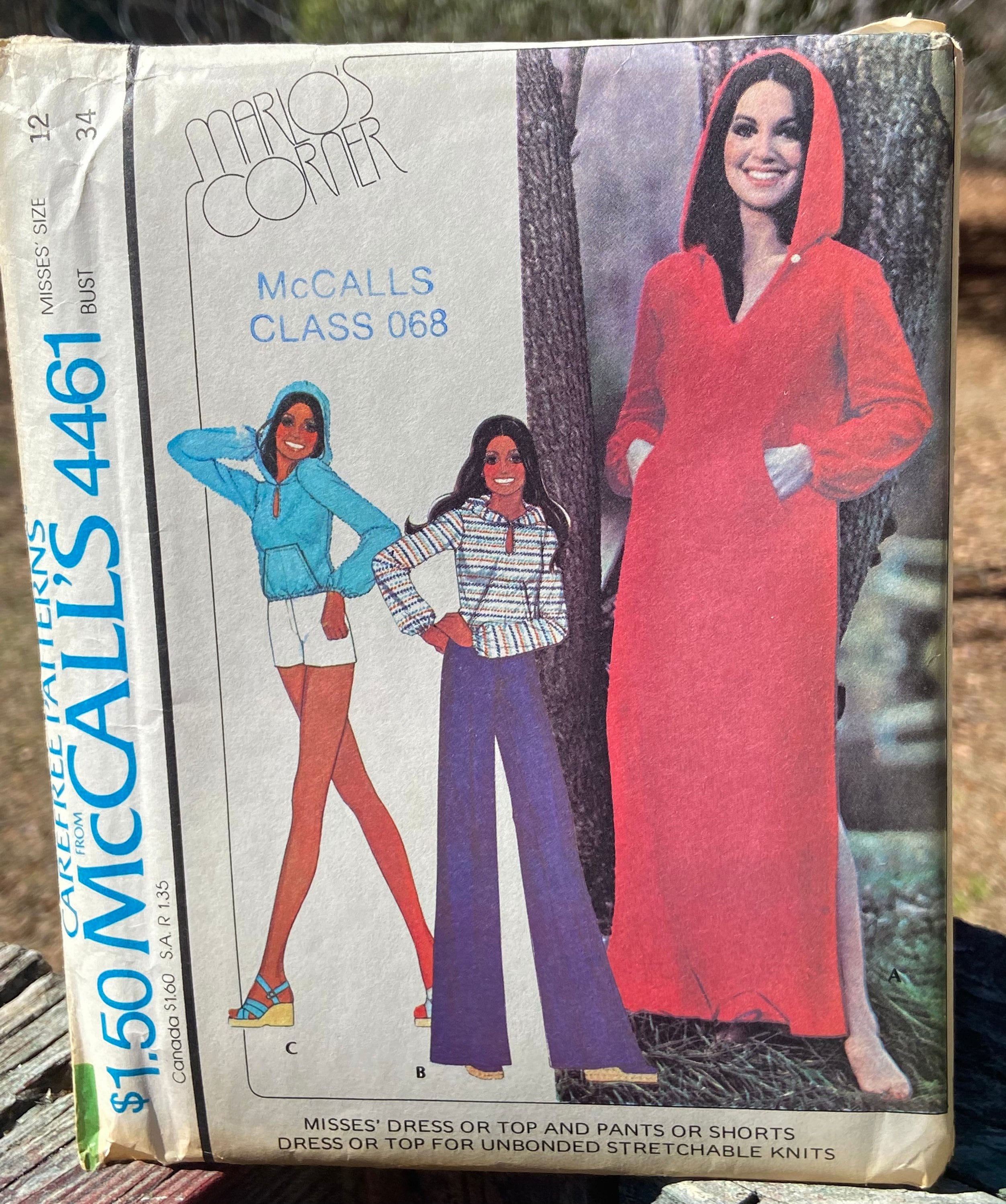 1975 Mccall's 4461 Sewing Pattern Sz 12 Marlo's Corner Marlo Thomas ...