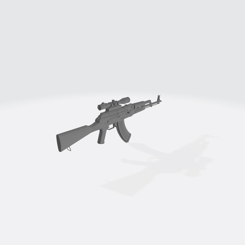 AK 47 3D Stl File Iconic AK 47 Scoped Gun Stl Custom Gun 3d Stl File 3D ...
