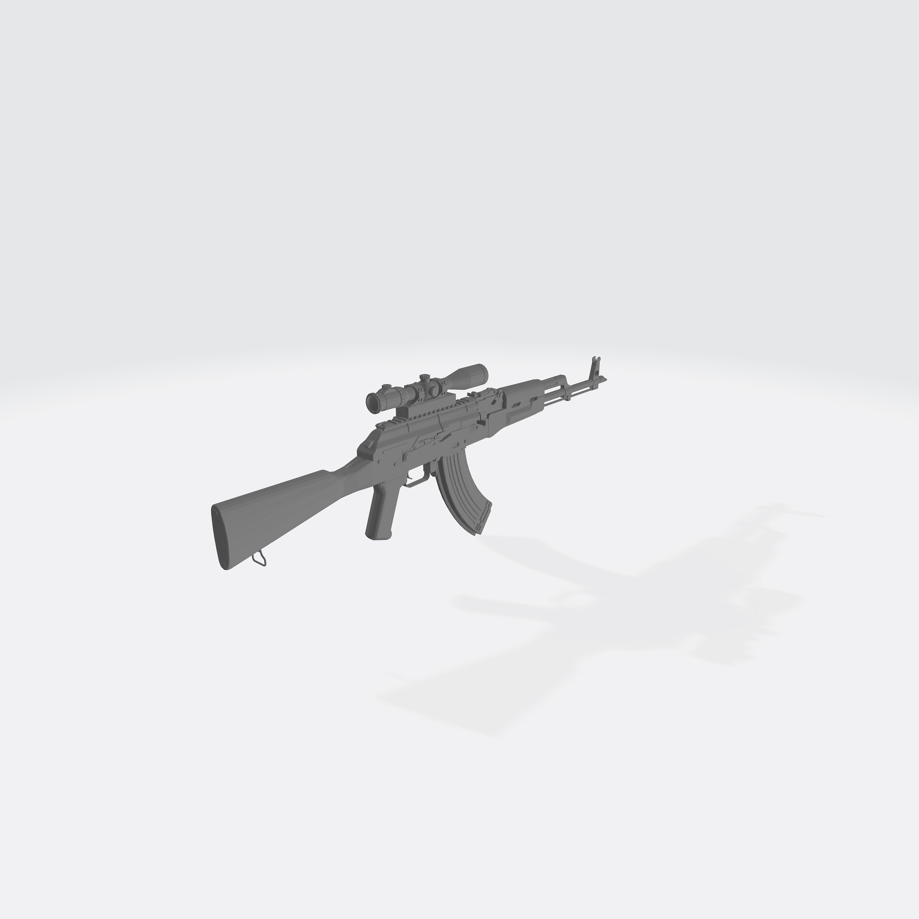 AK 47 3D Stl File Iconic AK 47 Scoped Gun Stl Custom Gun 3d Stl File 3D ...