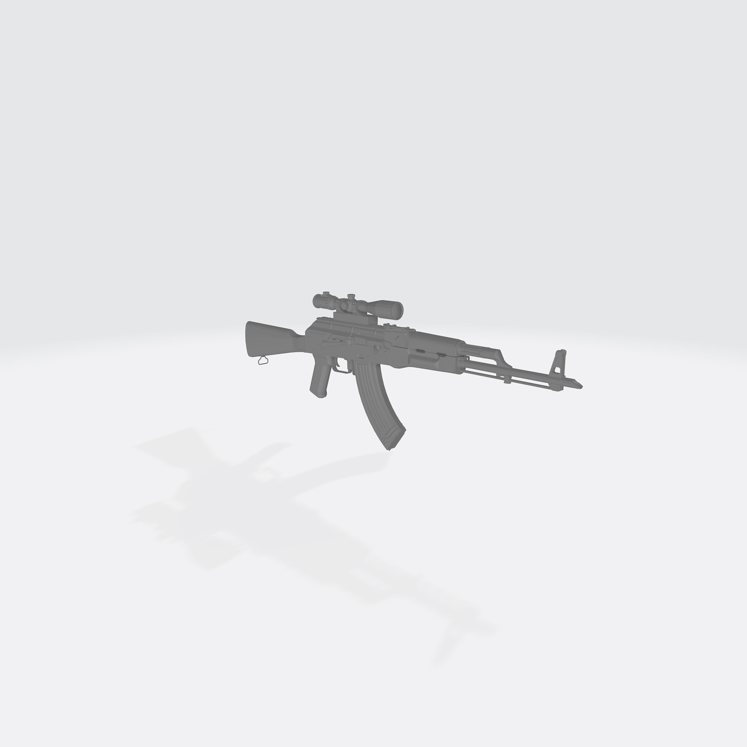 AK 47 3D Stl File Iconic AK 47 Scoped Gun Stl Custom Gun 3d Stl File 3D ...