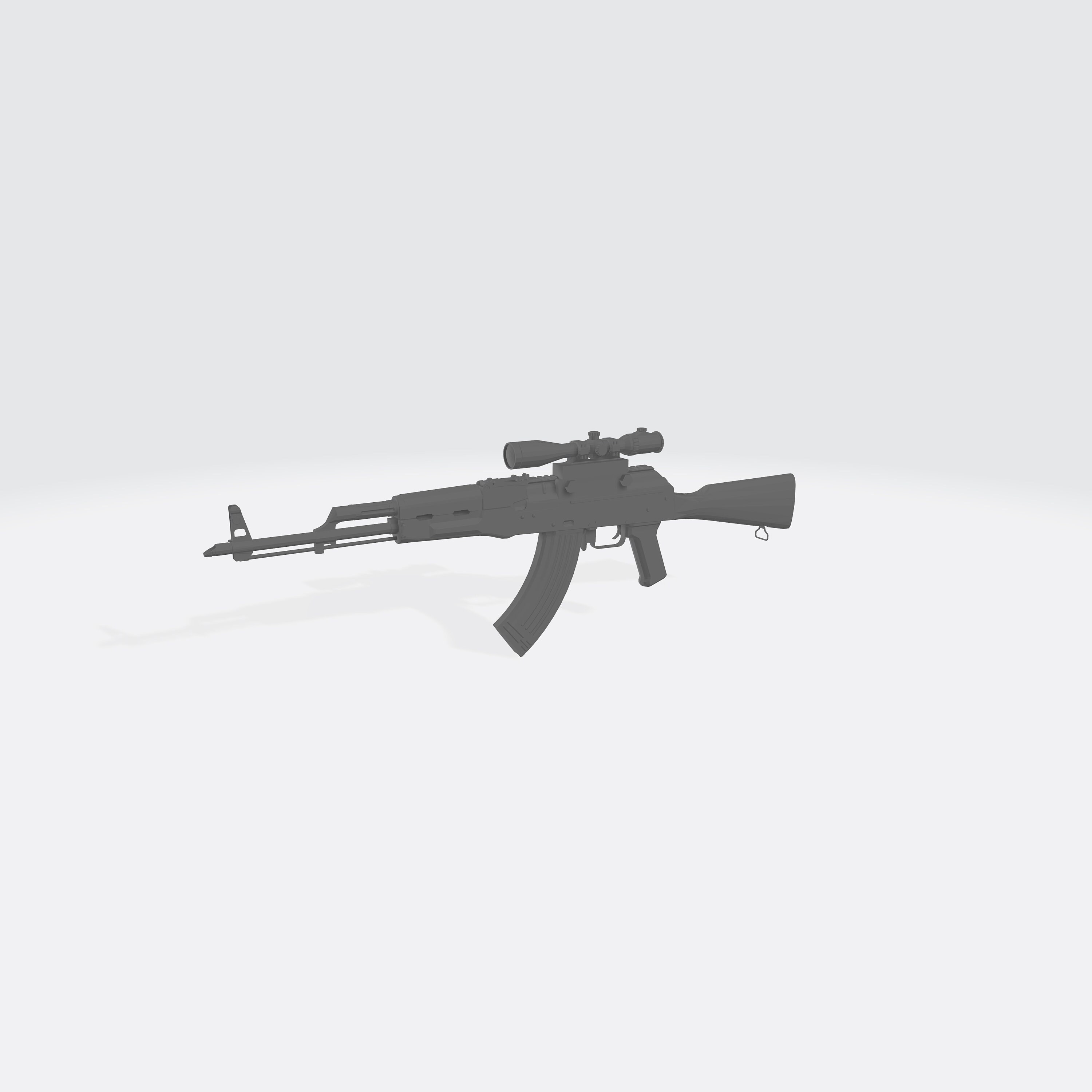 AK 47 3D Stl File Iconic AK 47 Scoped Gun Stl Custom Gun 3d Stl File 3D ...