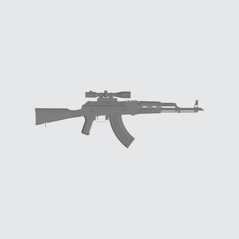 AK 47 3D Stl File Iconic AK 47 Scoped Gun Stl Custom Gun 3d Stl File 3D ...