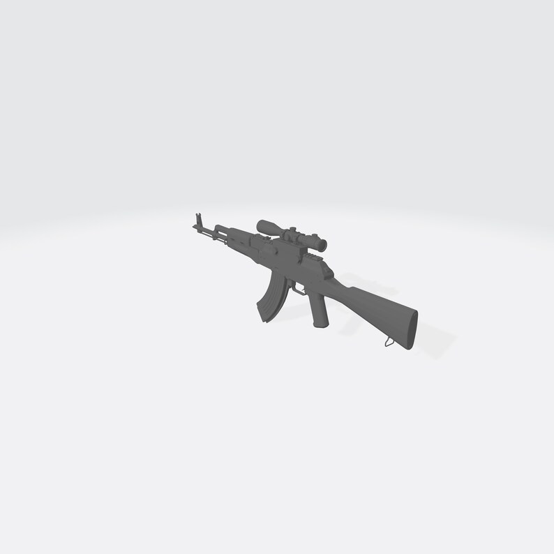 AK 47 3D Stl File Iconic AK 47 Scoped Gun Stl Custom Gun 3d Stl File 3D ...
