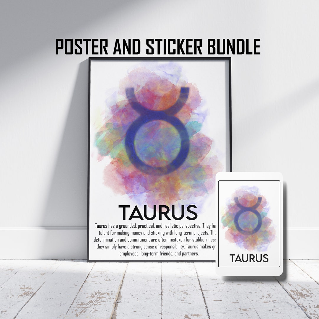 Taurus Water Colour Zodiac Sign Print, Star Sign Gift, Astrology Print ...