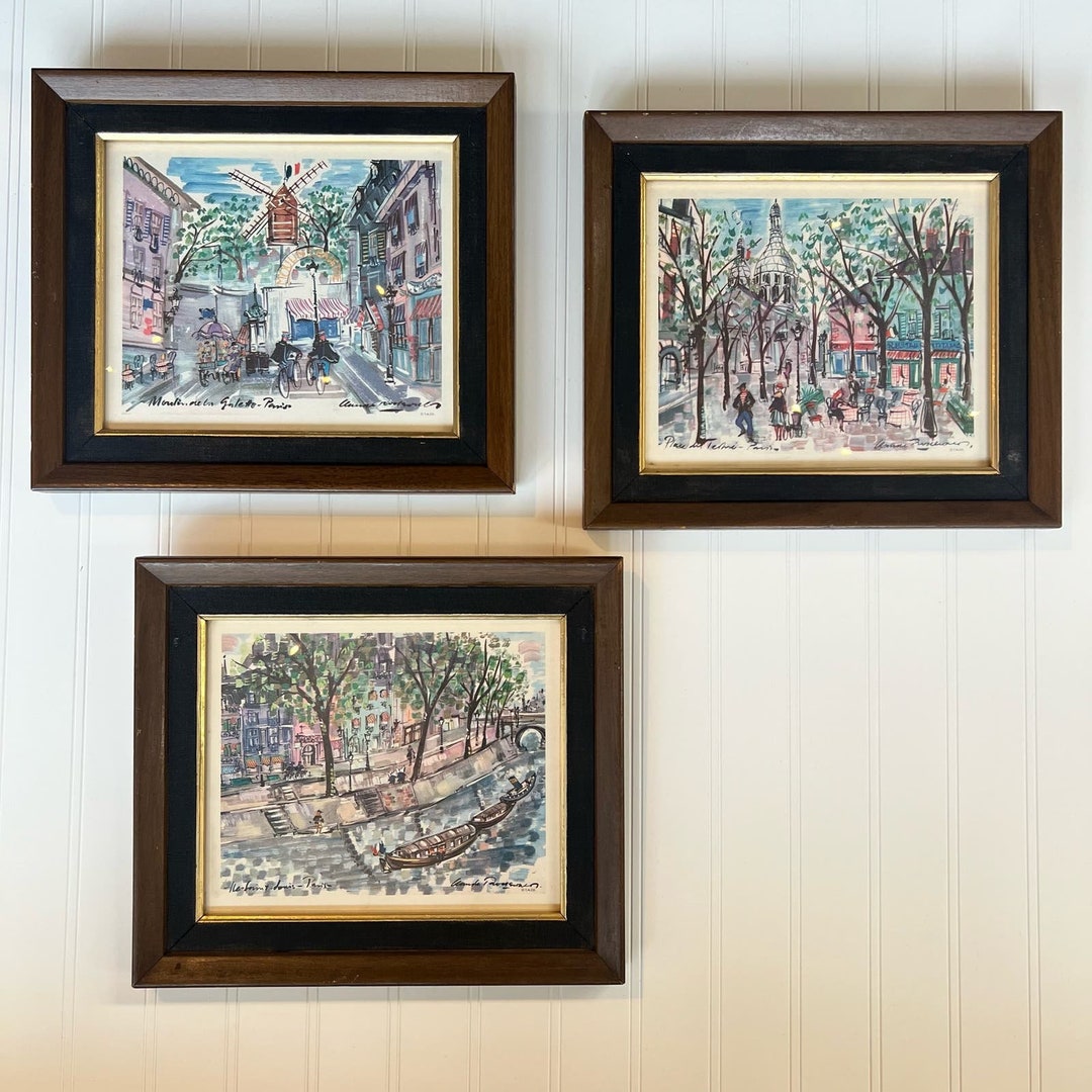 Vintage Framed Paris Print / MCM Art/ Vintage Art - Etsy