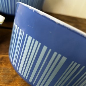 Vintage Pyrex Barcode Blue Stripes MCM 475 474 473 Casserole Dish With ...