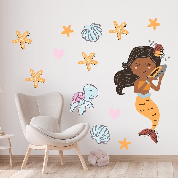 Mermaid Wall Decals - Etsy