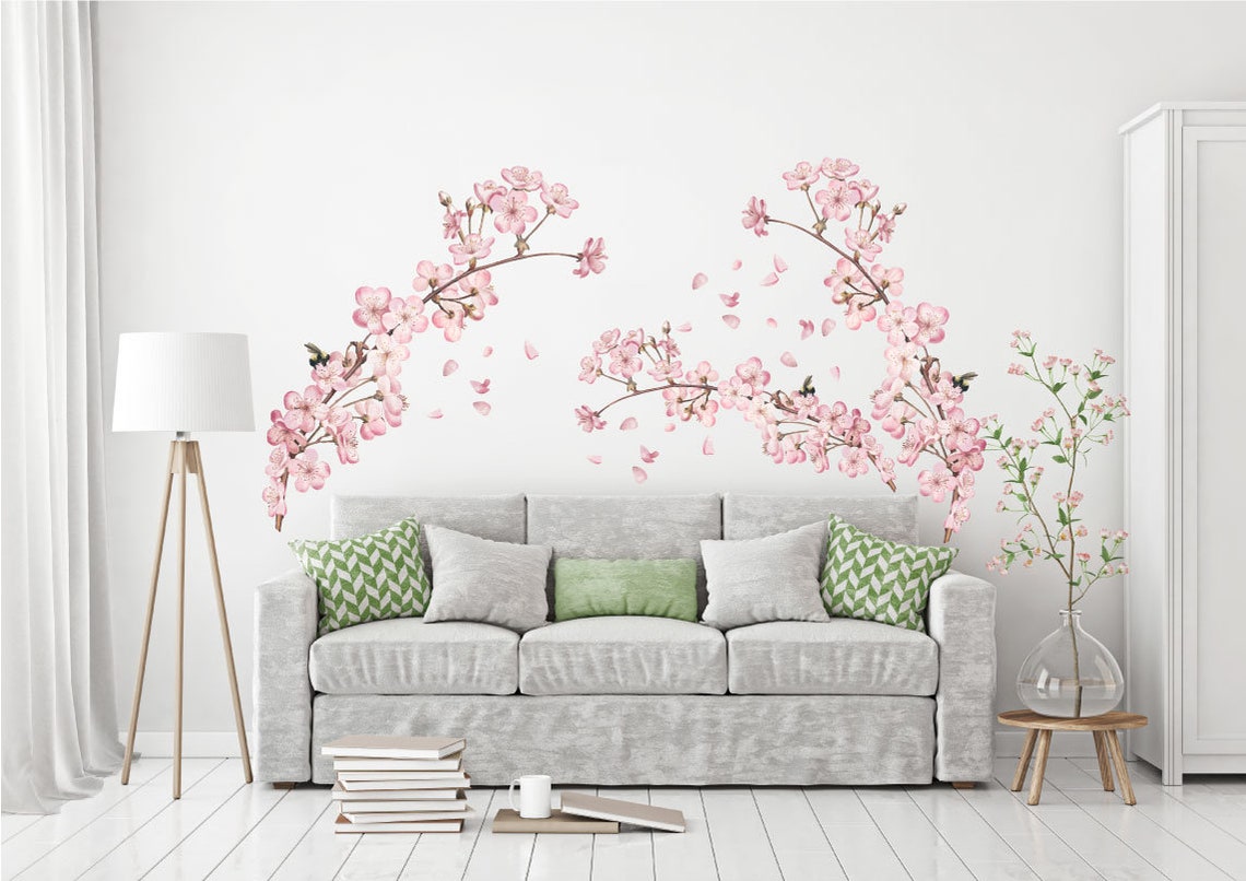 Large Sakura Wall Decals Cherry Blossom Wall Stickers Pastel - Etsy