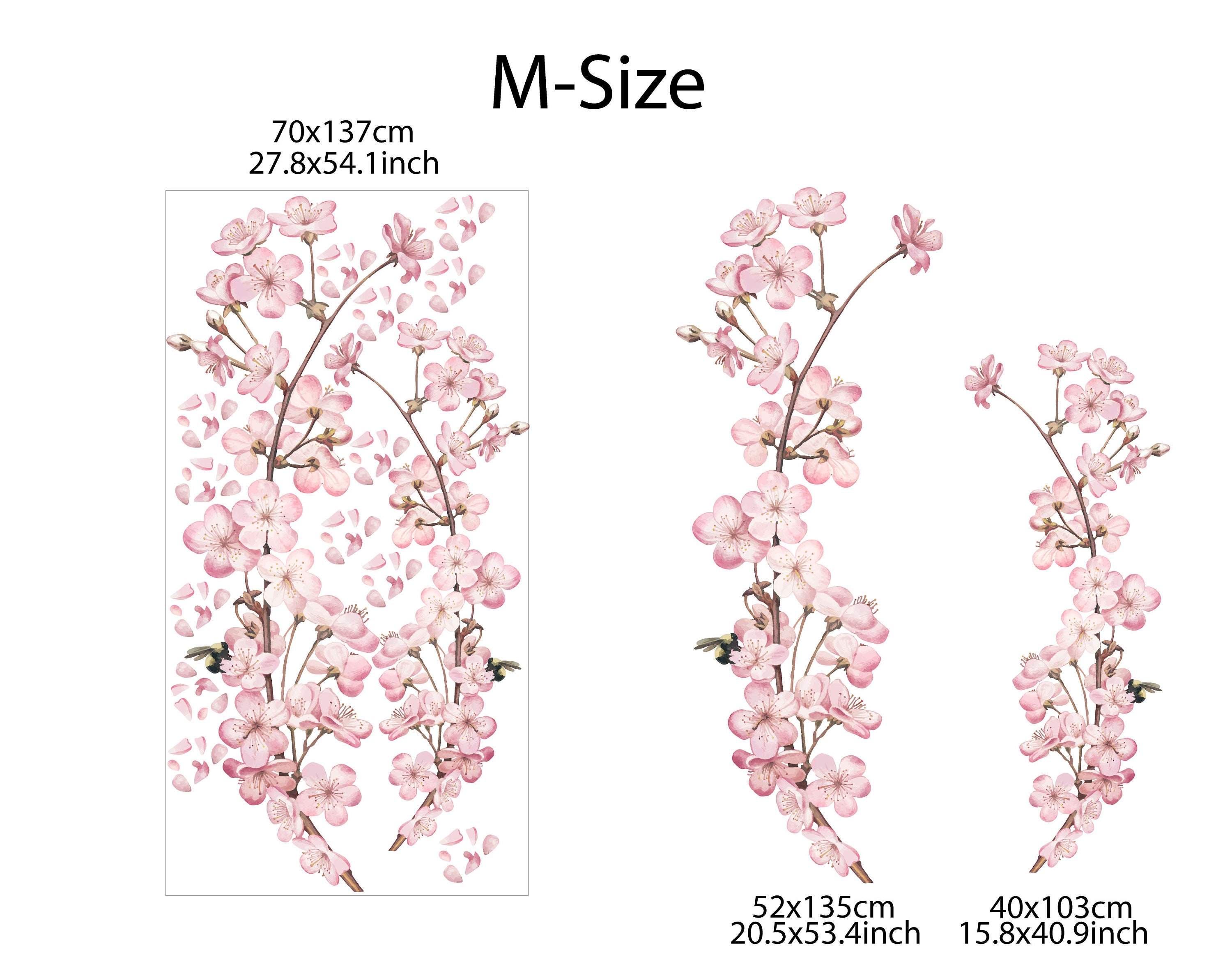 Large Sakura Wall Decals Cherry Blossom Wall Stickers Pastel - Etsy
