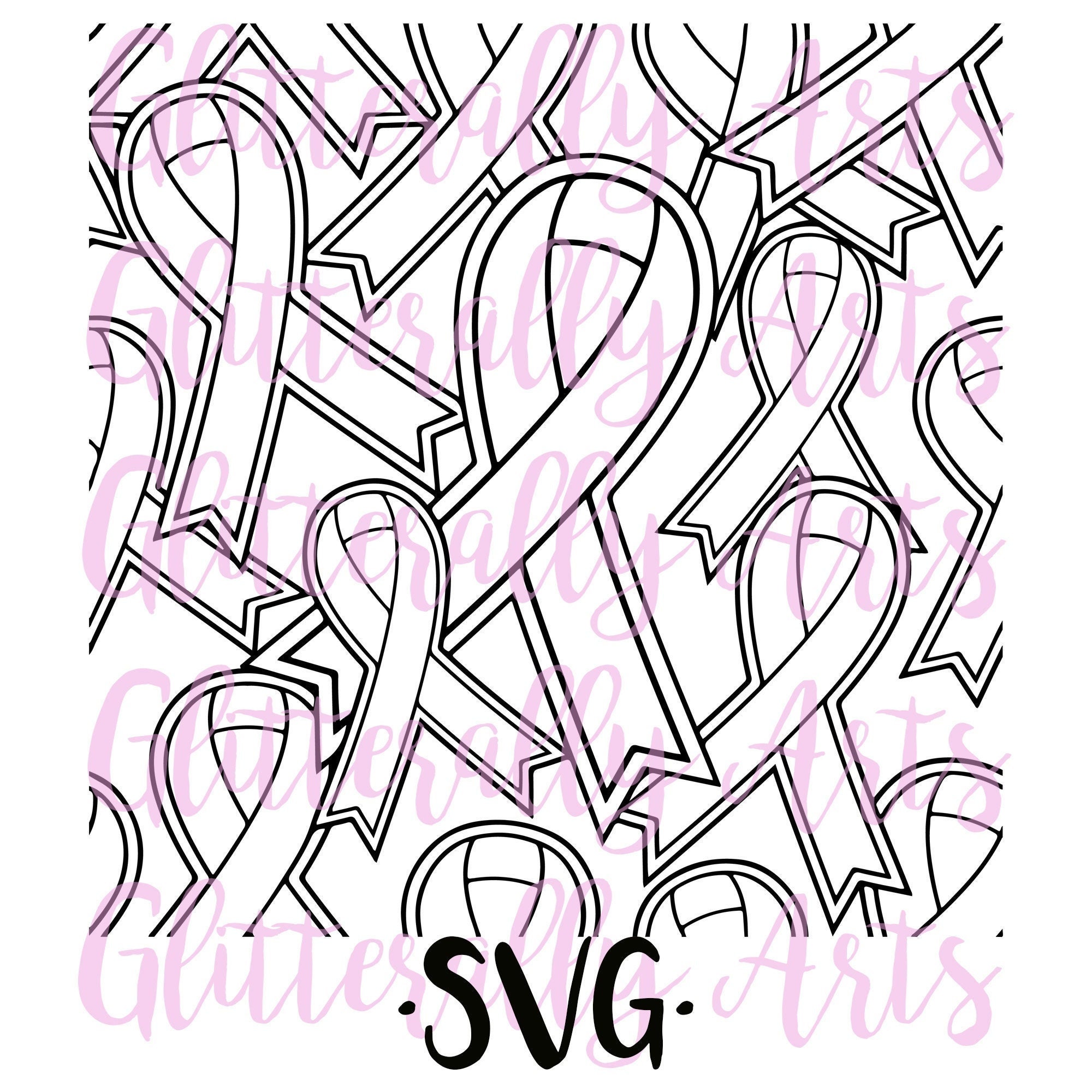 Cancer Ribbons Seamless Burst Digital File SVG - Etsy