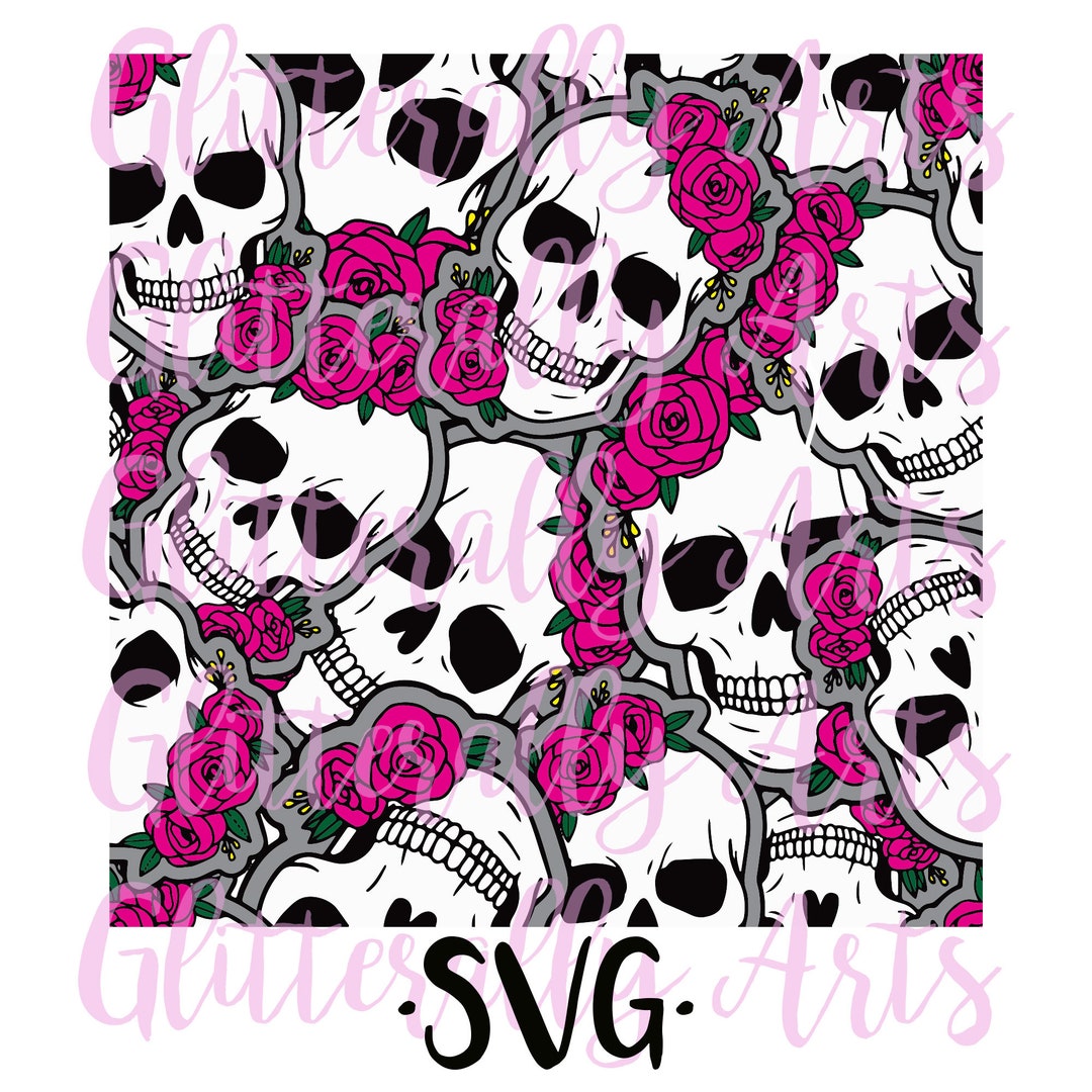 Skull & Roses LAYERS Seamless Burst Digital File SVG - Etsy