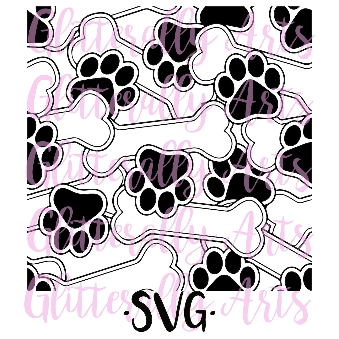 Dog Paws and Bones || Animals || Seamless Burst Digital File || SVG ...