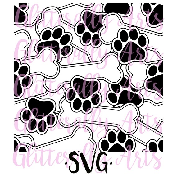 Dog Paws and Bones Animals Seamless Burst Digital File | Etsy