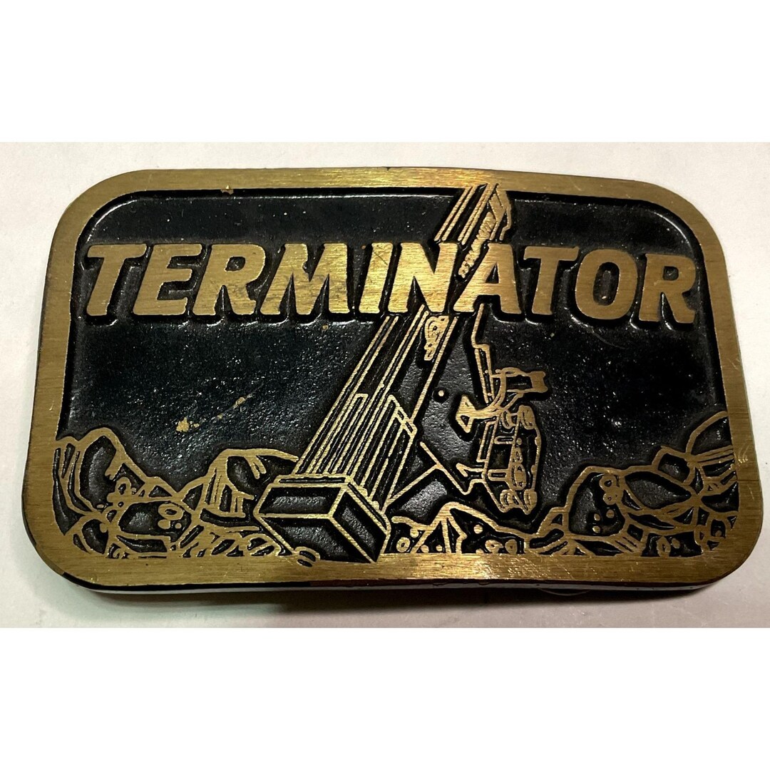Vintage Dyna Terminator Crane Brass Belt Buckle USA 2 X 3.5 1.75 Belt ...