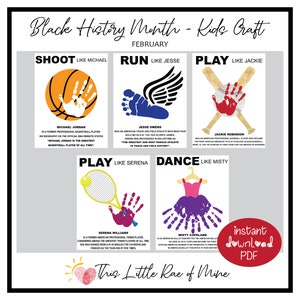 Black History Month - African American Athlete - Sports - Handprint Art ...