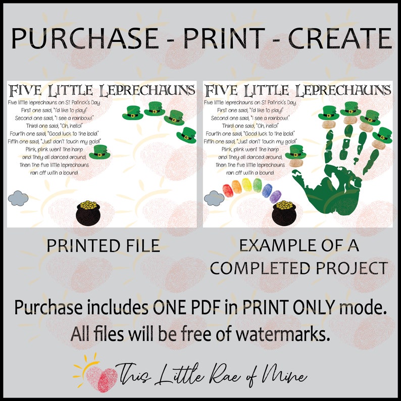 Five Little Leprechauns - St Patrick's Day - Rainbow - Pot of Gold ...
