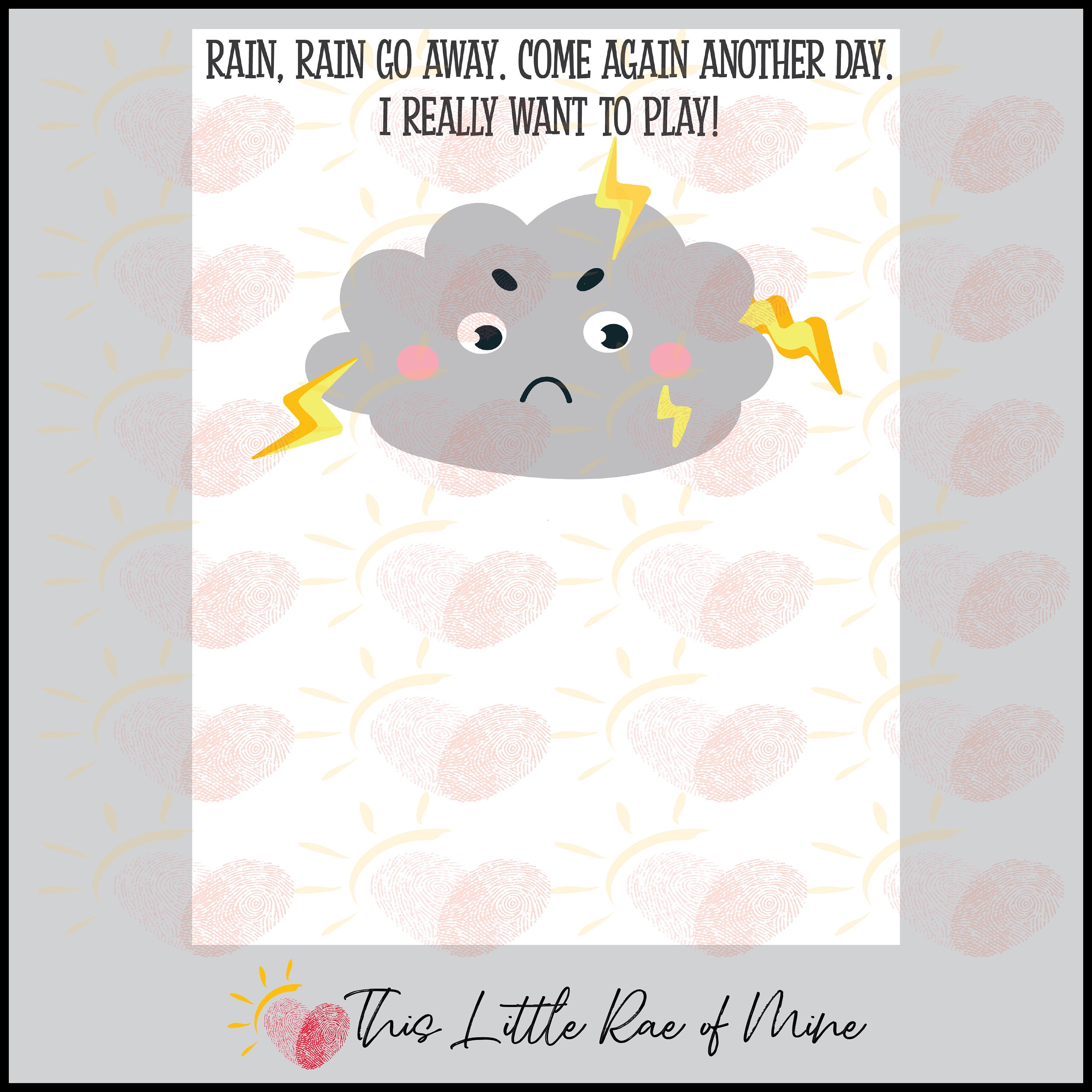 Rain, Rain Go Away - Spring - Printable - Handprint Art - Weather ...