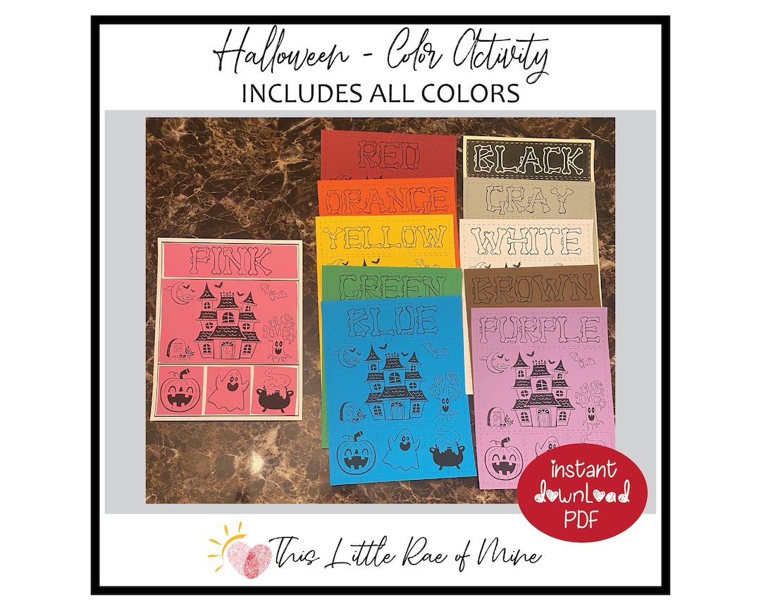 Halloween - Color Sorting - Matching - Early Learning - Printable ...