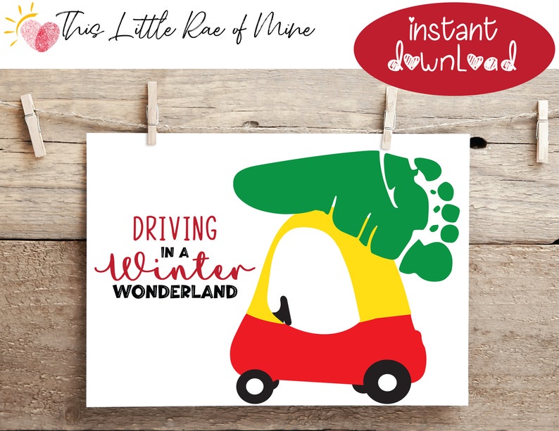 Driving in a Winter Wonderland Footprint Tree Christmas - Etsy