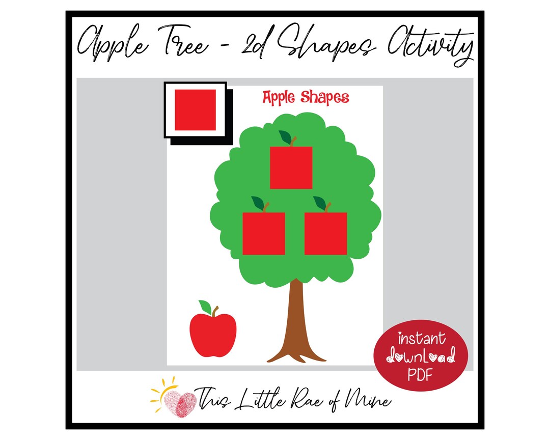 Apple Tree - 2d Shape Recognition - Autumn - Fall - Printable ...