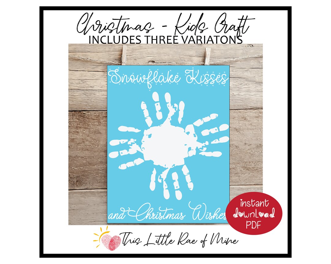 Snowflake Kisses - Merry Christmas Wishes - Footprint - Handprint Art ...