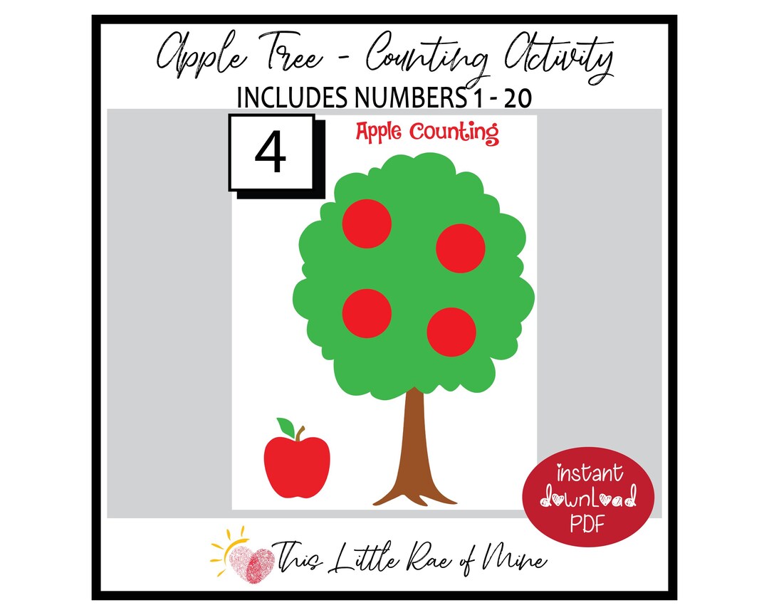 Apple Tree - Counting Mat - Numbers 1-20 - Autumn - Fall - Printable ...