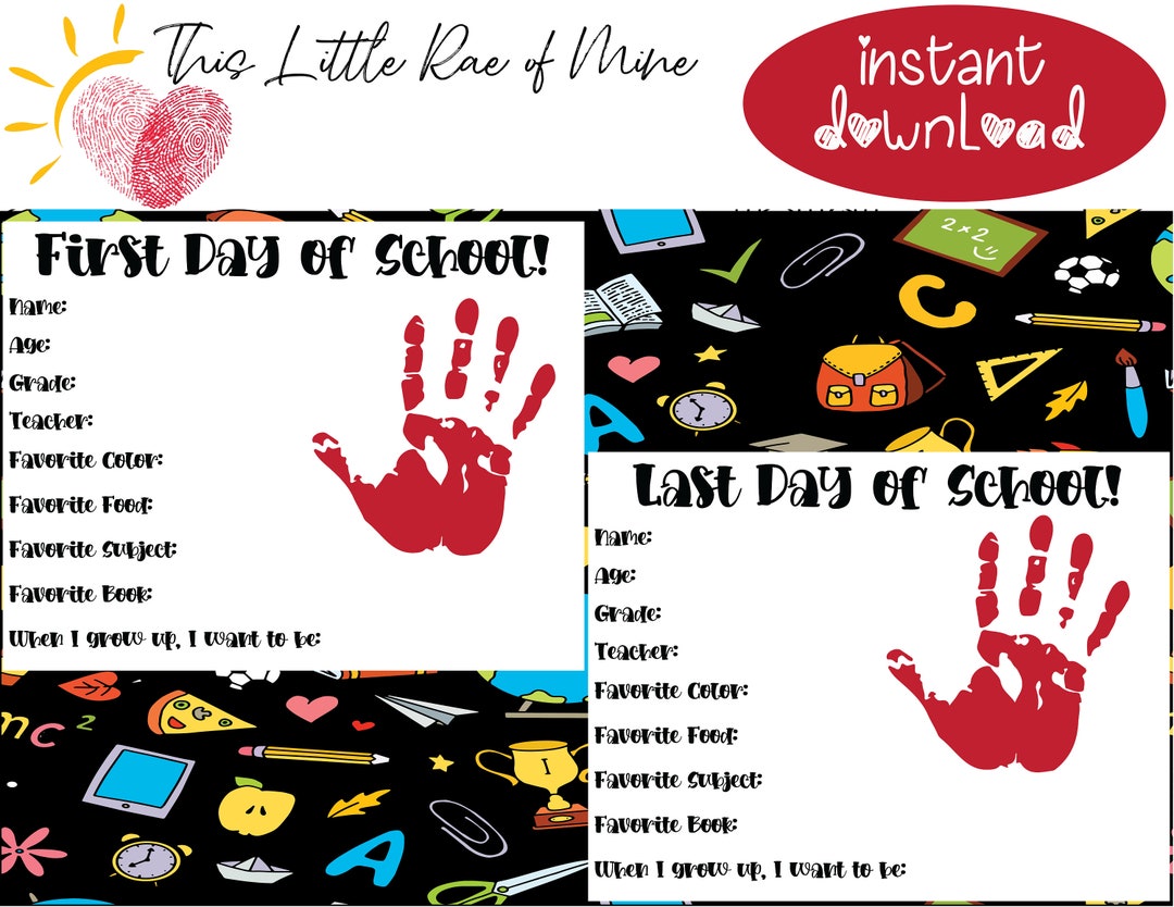 First Day of School Last Day of School Keepsake Back to - Etsy