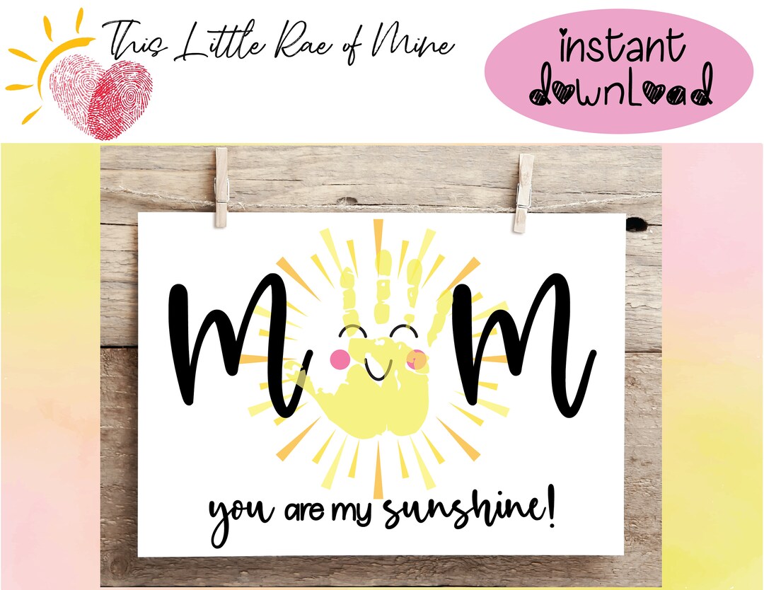 Mom You Are My Sunshine Handprint Art Gift for Mom - Etsy