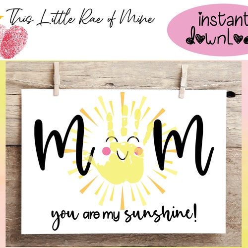 Mom You Are My Sunshine Handprint Art Gift for Mom - Etsy