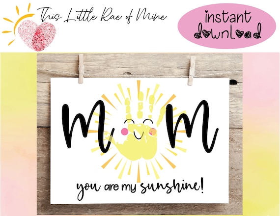 Mom You Are My Sunshine Handprint Art Gift for Mom - Etsy