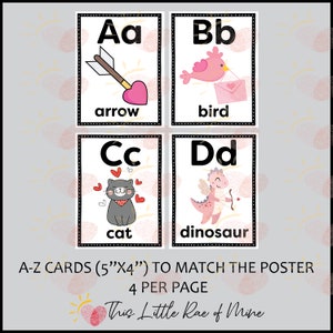 Valentine - Alphabet Poster and Cards - Printable - Classroom Decor ...