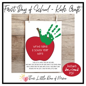 Little Apple - First Day of School – Handprint Art - Printable ...